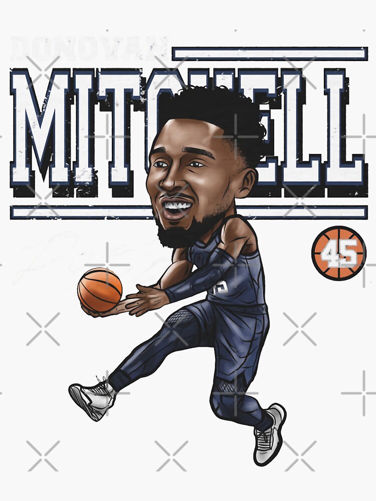 "Donovan Mitchell Cartoon" Sticker for Sale by richardreesep | Redbubble