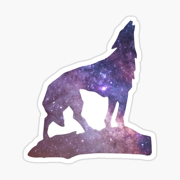 "Galaxy Wolf Howling 3.0" Sticker for Sale by Cosnation | Redbubble
