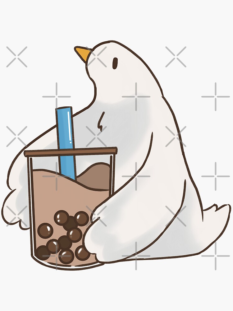 "boba duck duck" Sticker for Sale by niknakdraws | Redbubble