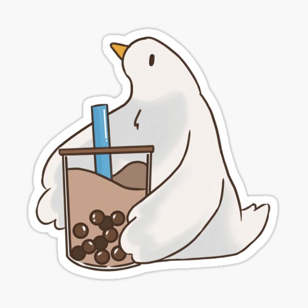 "boba duck duck" Sticker for Sale by niknakdraws | Redbubble
