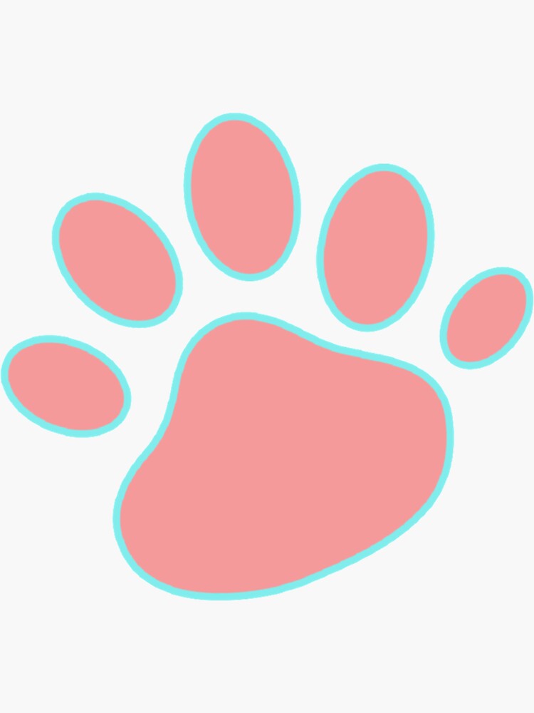 "Pink foot print of dog paw " Sticker for Sale by FergalGomez | Redbubble