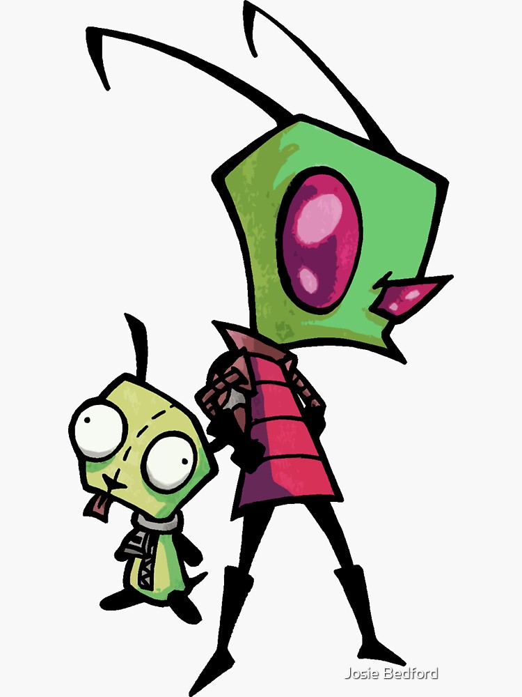 "Invader Zim & Gir" Sticker for Sale by josiebedford | Redbubble