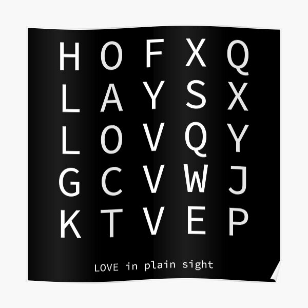 "Love in plain sight, Word Search" Poster for Sale by MrDavidRuano ...
