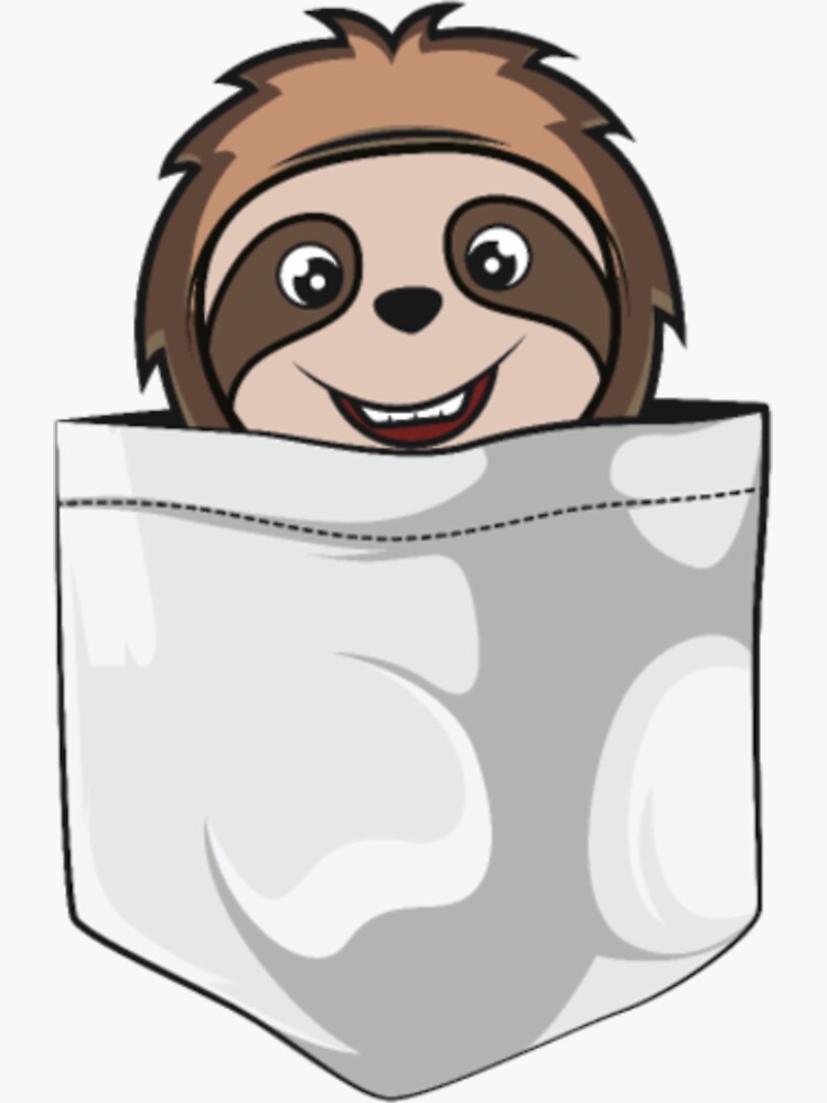 "Cute Pocket Sloth Sloth Owner" Sticker for Sale by bewoodpl | Redbubble