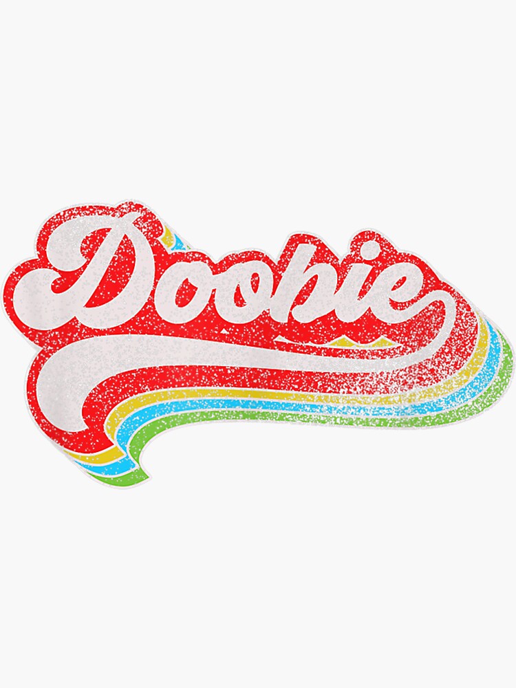 "Doobie Retro Distressed Design Hipster for Cool People" Sticker for ...