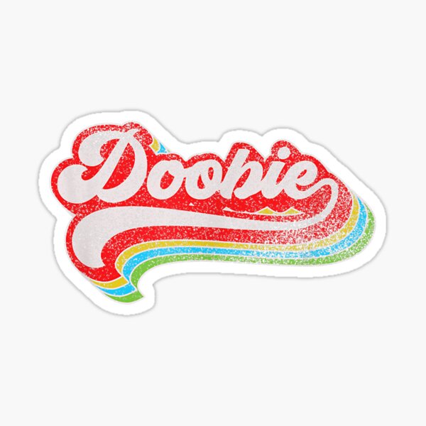 "Doobie Retro Distressed Design Hipster for Cool People" Sticker for ...