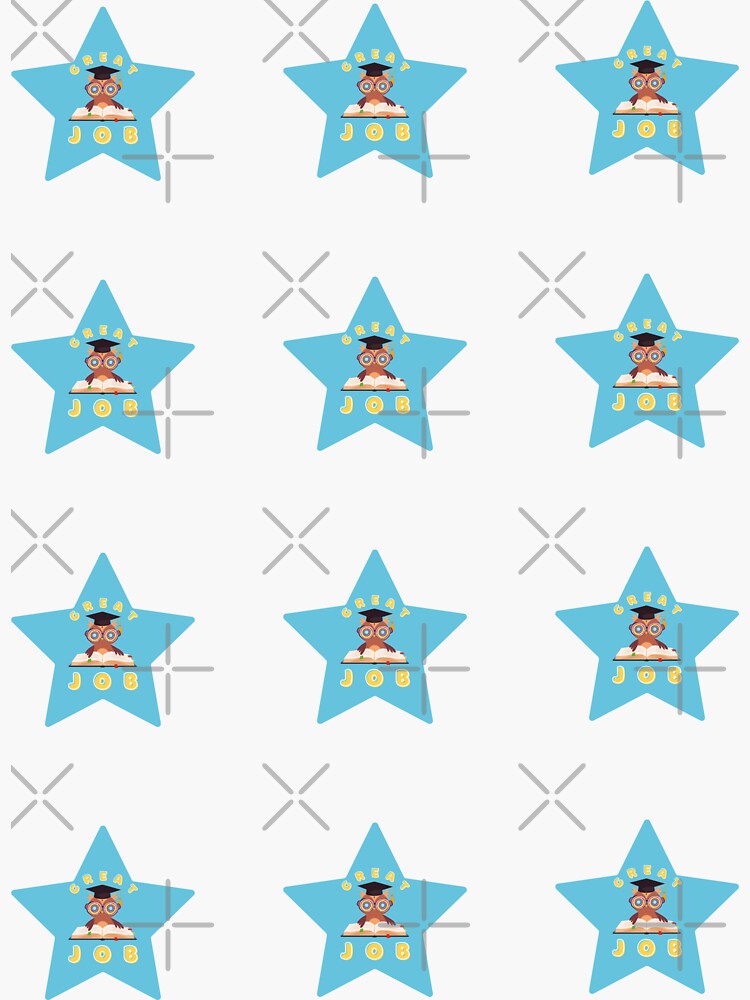 "Great Job Funny Cute Owl Teacher Reward Motivational" Sticker for Sale ...