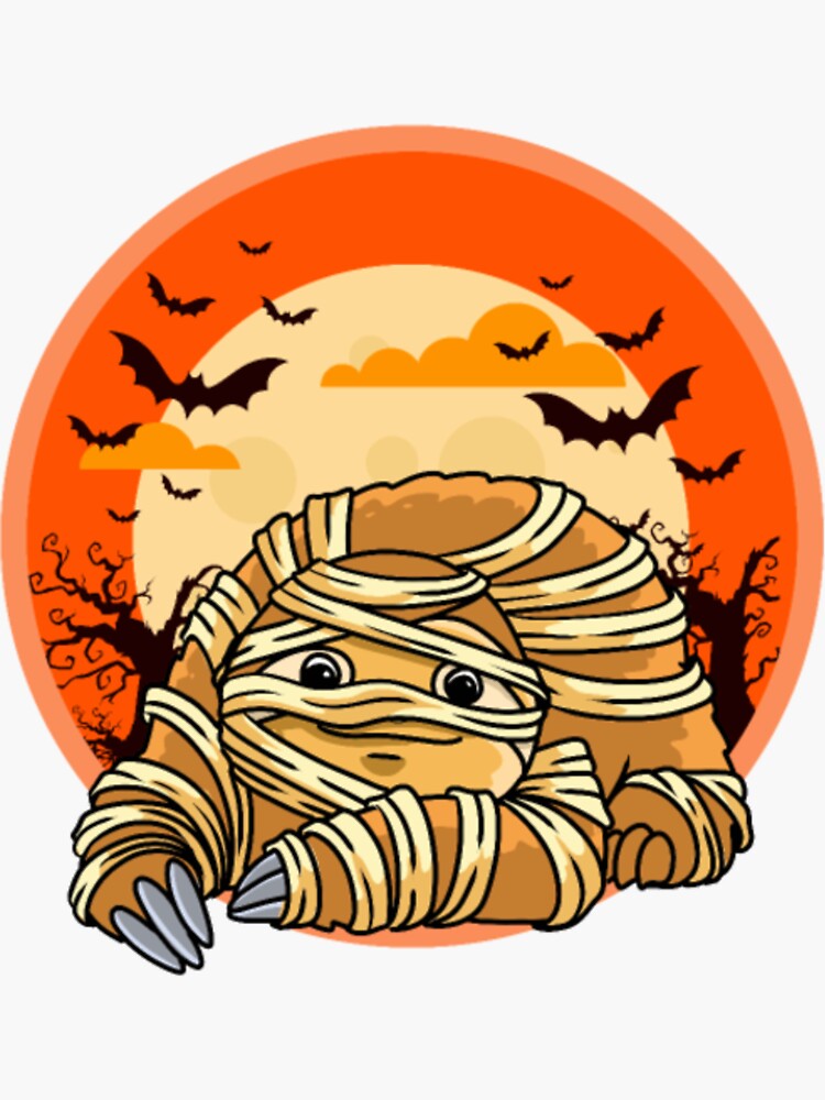 "Cute Spooky Halloween Mummy Sloth Costume Sloth" Sticker for Sale by ...