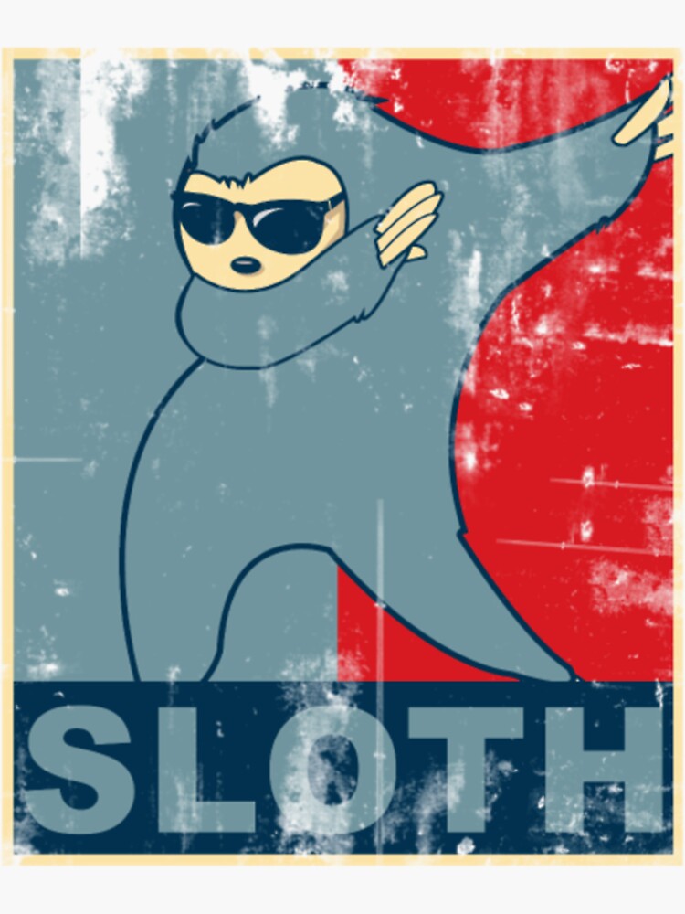 "Dabbing Sloth" Sticker for Sale by Stood | Redbubble