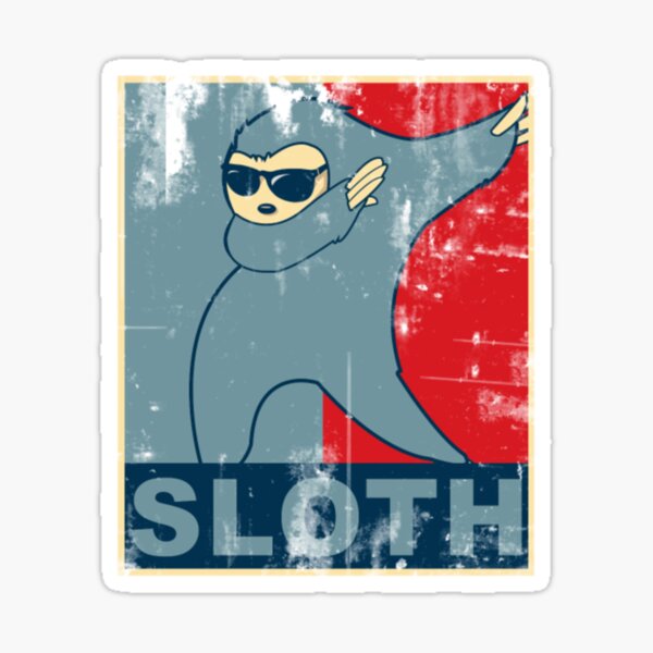 "Dabbing Sloth" Sticker for Sale by Stood | Redbubble
