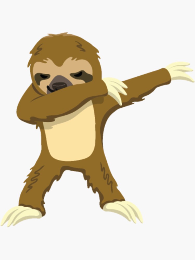 "Dabbing Sloth" Sticker for Sale by Stood | Redbubble