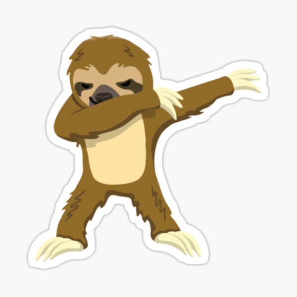 "Dabbing Sloth" Sticker for Sale by Stood | Redbubble