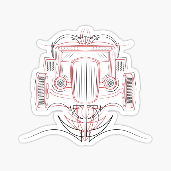 "Pinstripe Hot Rod" Sticker for Sale by ItsMeRuva | Redbubble