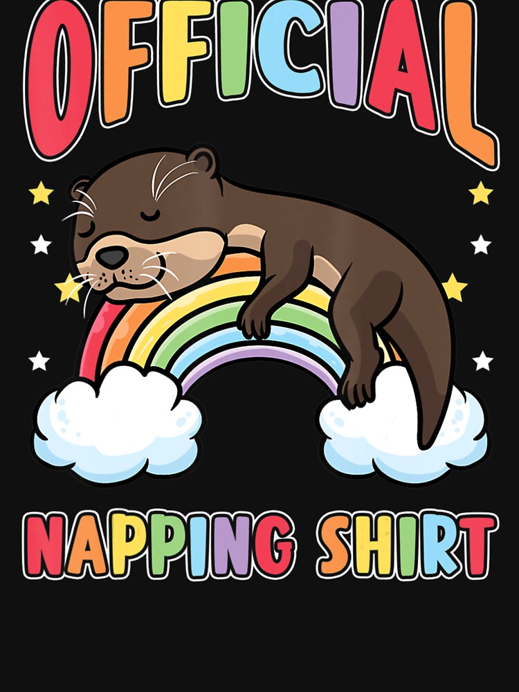 "Cute Otter With Rainbow Pajama Napping Sleeping" T-shirt for Sale by ...