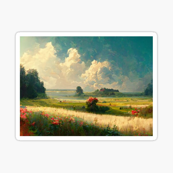 "View of a hill" Sticker for Sale by Benhoshi | Redbubble