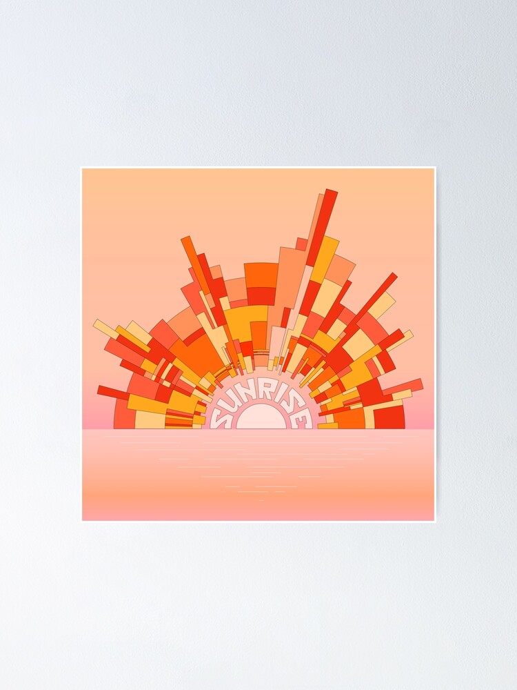 "Abstract vector illustration of a sunrise, logo idea" Poster for Sale ...