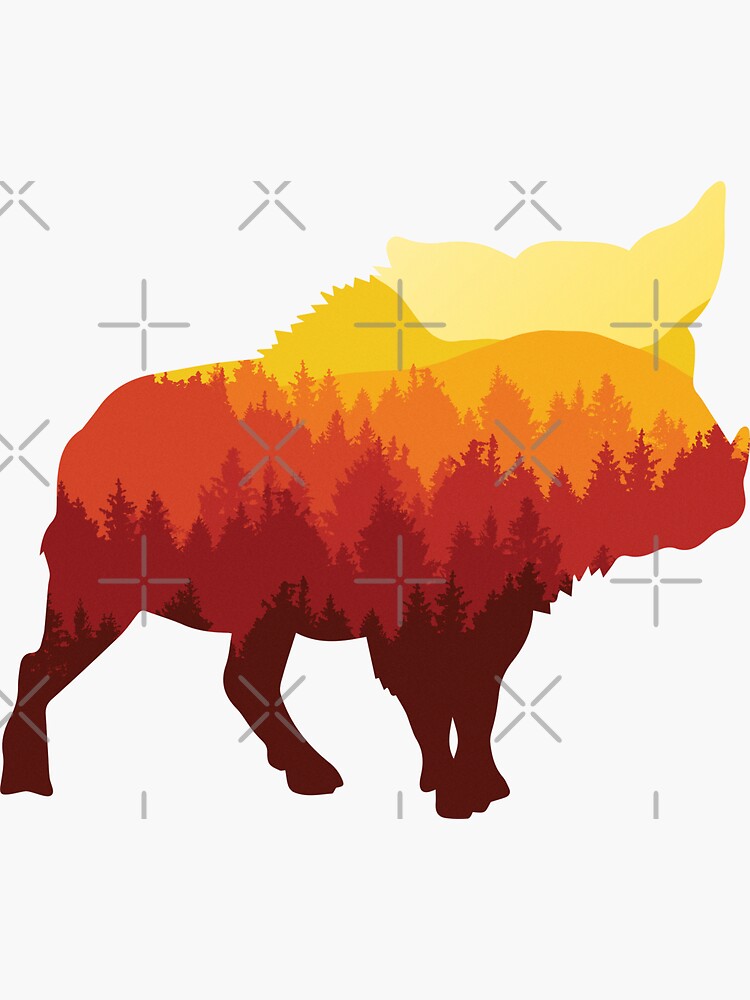 "Calling the hogs Wildlife Nature Forest Sunset" Sticker for Sale by ...