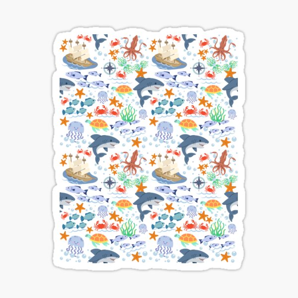 "Nautic life pattern" Sticker for Sale by HuGoDesignZ | Redbubble