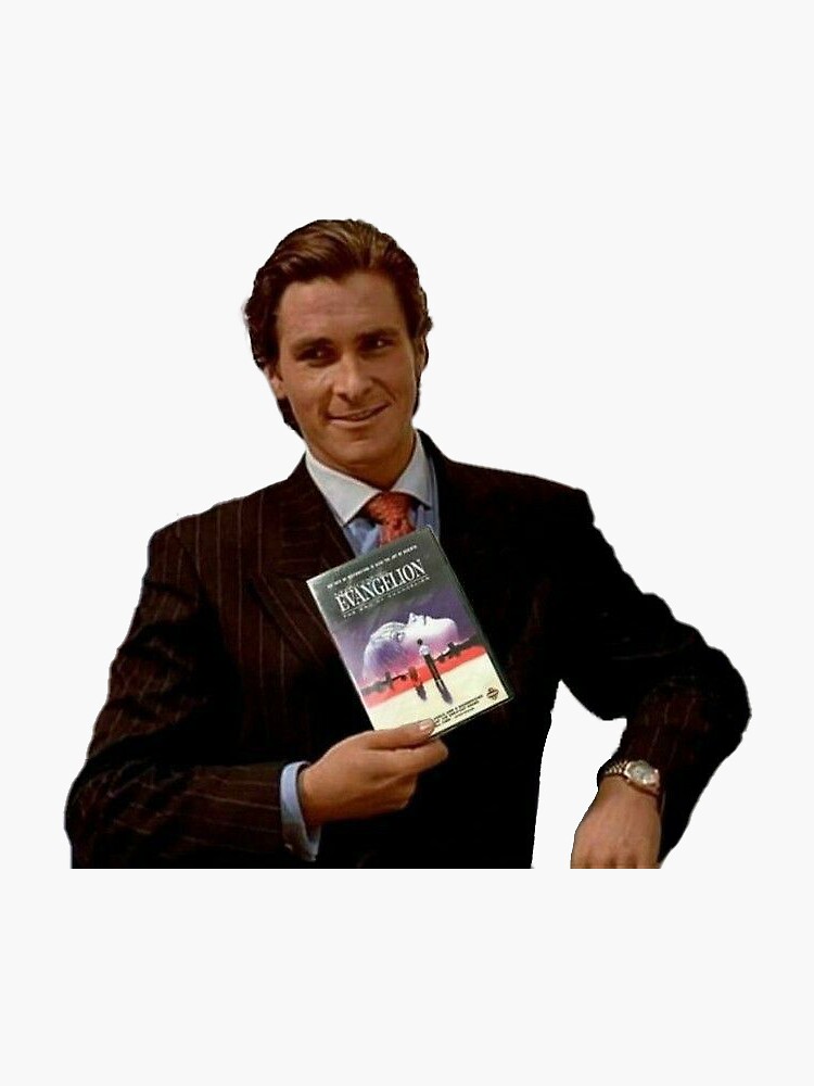 "American psycho Patrick Bateman Neon Genesis Evangelion" Sticker for ...