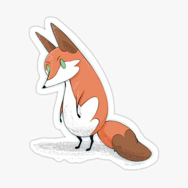 "Standing angry fox with pastel colors " Sticker for Sale by ...