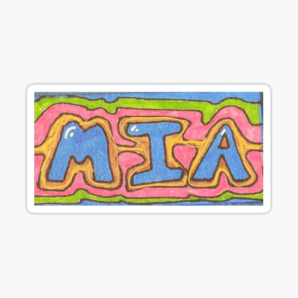 "MIA Missing In Action Word Art" Sticker for Sale by PJMartinRedShop ...