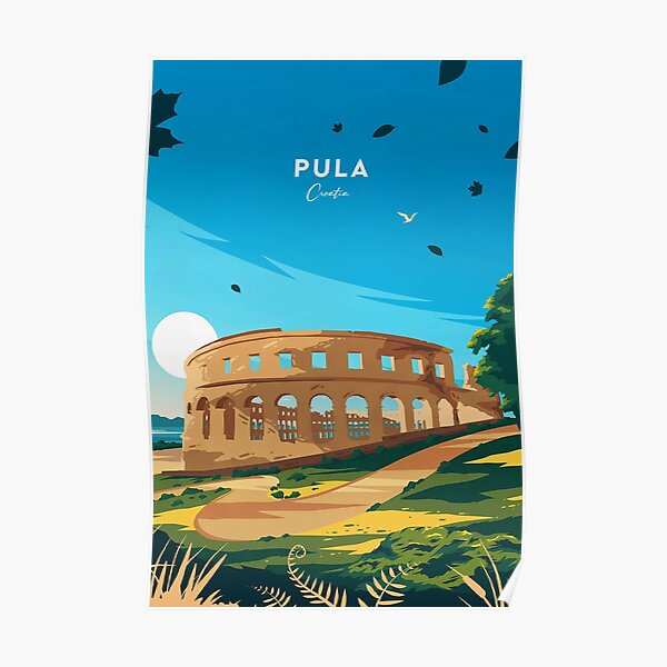 "Vintage Travel Pula Poster" Poster for Sale by yunojuniors | Redbubble