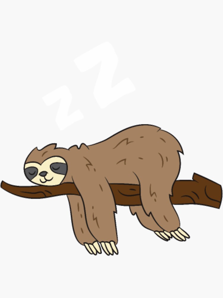 "Tired Sloth Pajama Love Sloths" Sticker for Sale by Leghgote | Redbubble