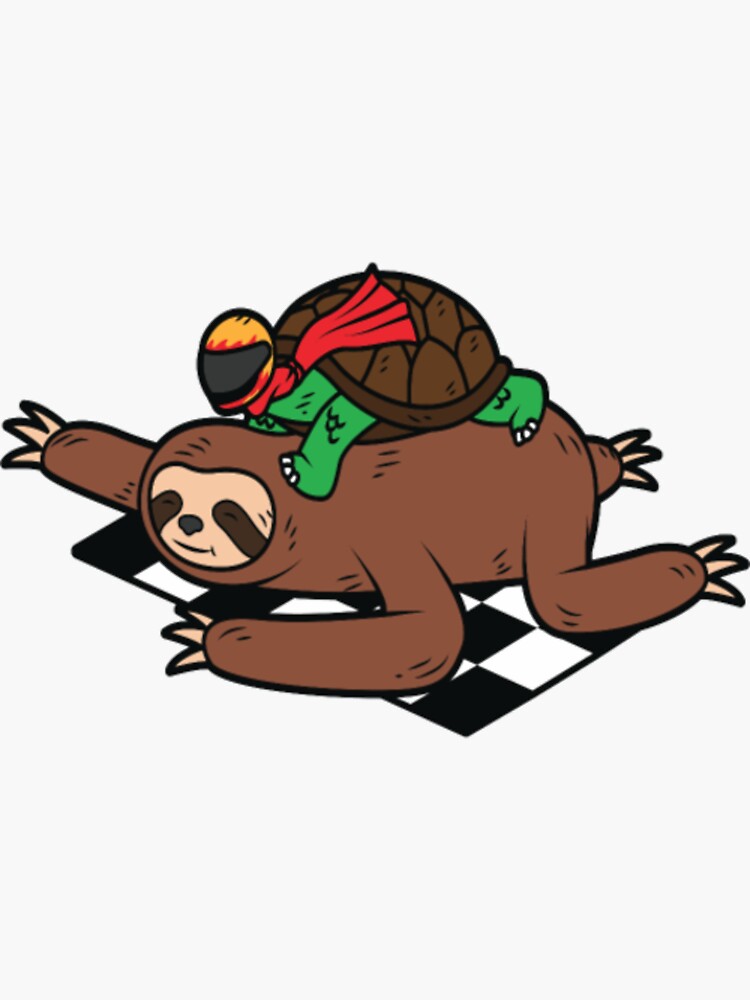 "Turtle on Sloth" Sticker for Sale by Leghgote | Redbubble
