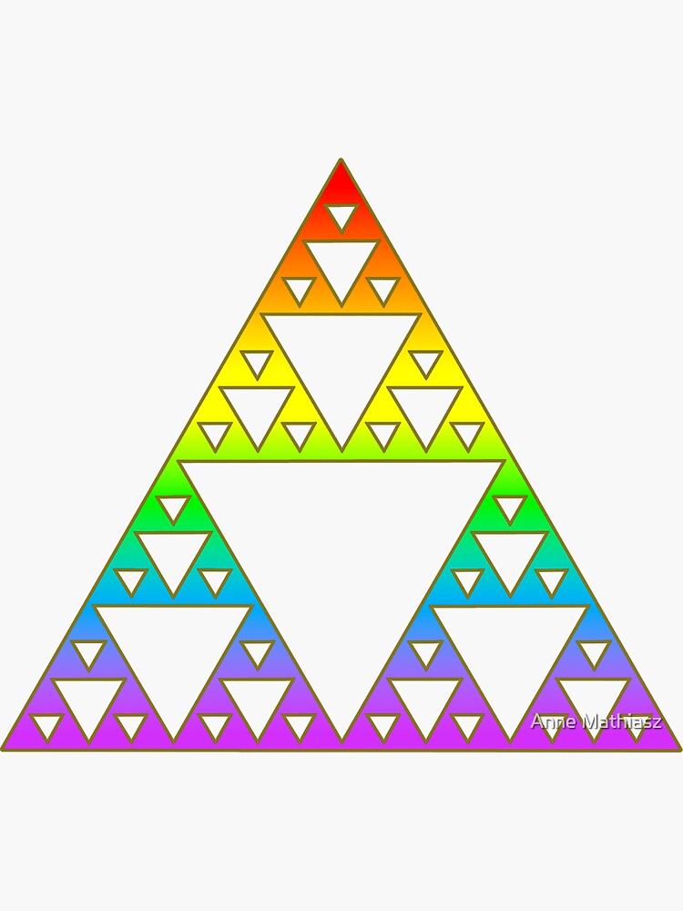 "Sierpinski Triangle, Rainbow, Fractal, Math" Sticker for Sale by nitty ...