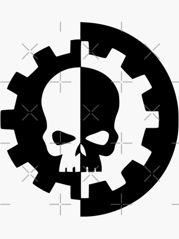 "Adeptus Mechanicus - Black on White" Sticker for Sale by ...