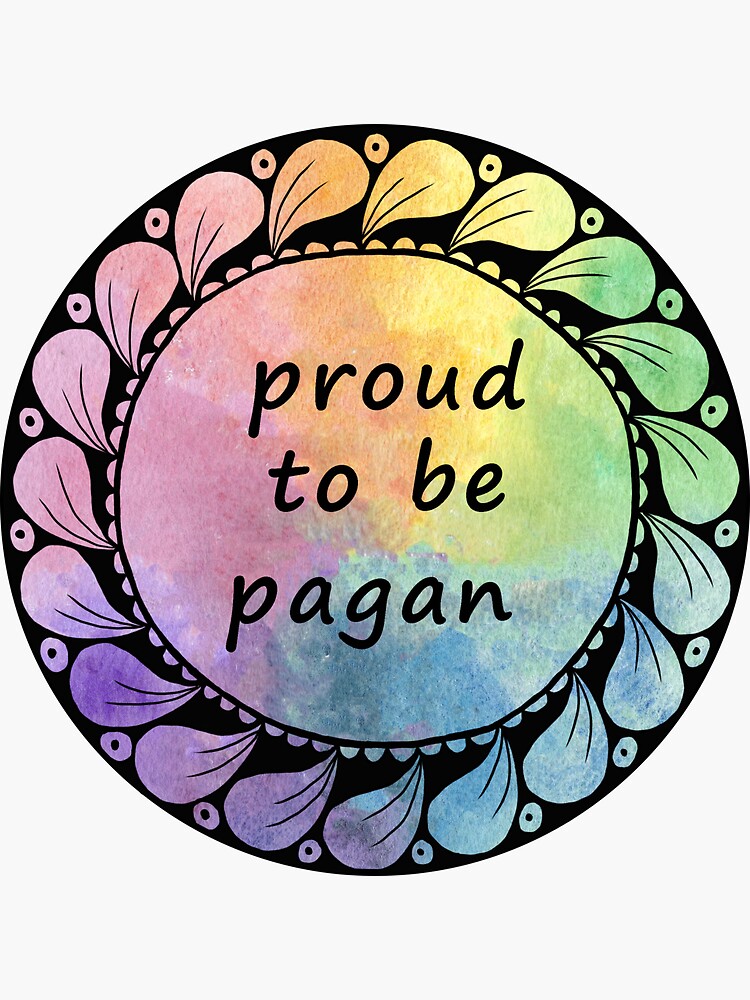 "Proud To Be Pagan Rainbow With Hand Drawn Border" Sticker for Sale by ...