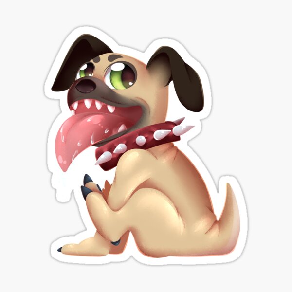 "Pug'Maw" Sticker for Sale by Senatore | Redbubble
