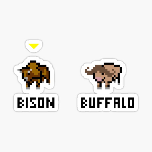 "Bison vs Buffalo Pixel Art" Sticker for Sale by AnnaClary | Redbubble
