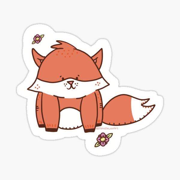 "Finley the Fox - Cute Kawaii Art" Sticker for Sale by dishadewan ...