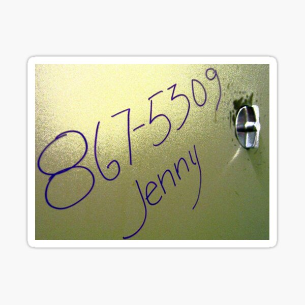 "8675309 Jenny" Sticker for Sale by Thomasbarlow | Redbubble