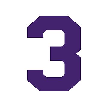 "Number 3, Purple three, Sports number 3" Sticker for Sale by ...