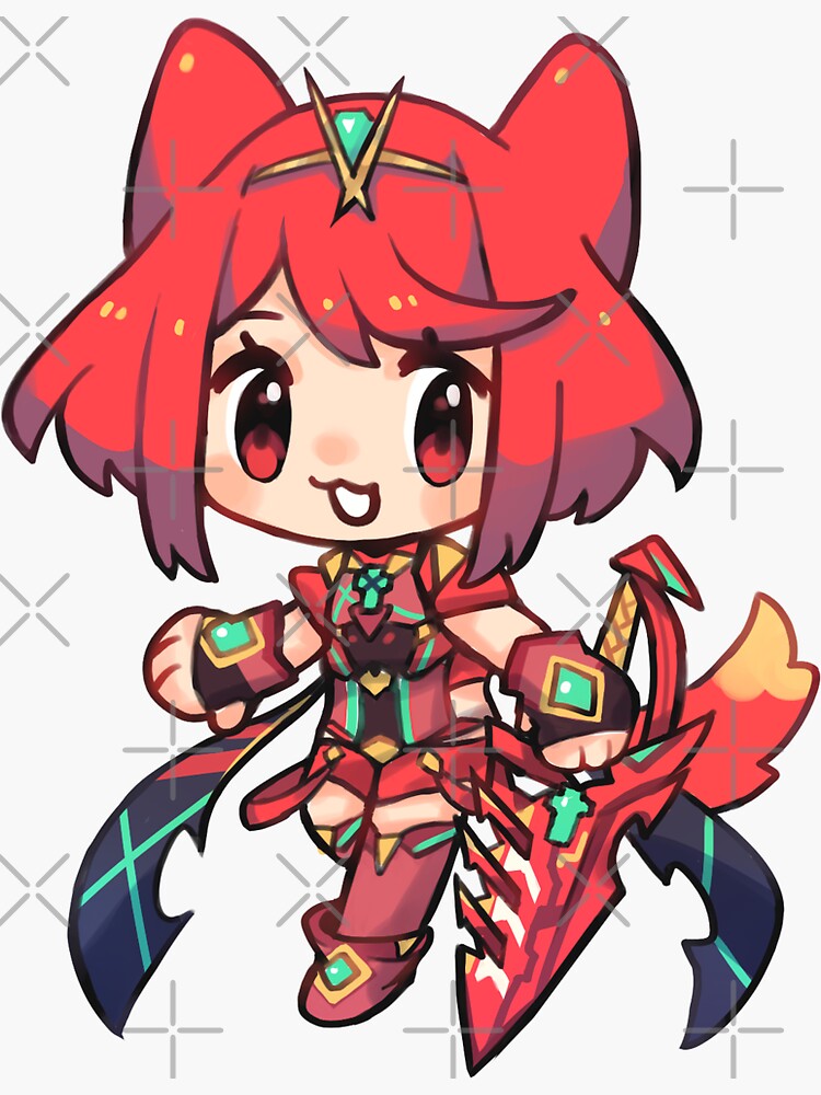 "Pyra Chibi Xenoblade 2 " Sticker for Sale by Kleshu | Redbubble