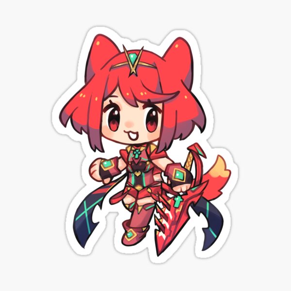 "Pyra Chibi Xenoblade 2 " Sticker for Sale by Kleshu | Redbubble
