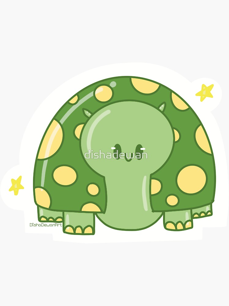 "Tom the Turtle - Cute Kawaii Art" Sticker for Sale by dishadewan ...