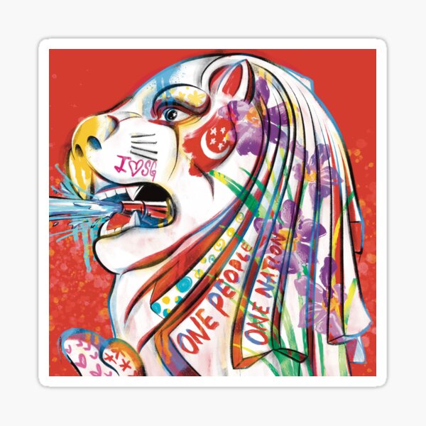 "Merlion" Sticker for Sale by vivianloharts | Redbubble