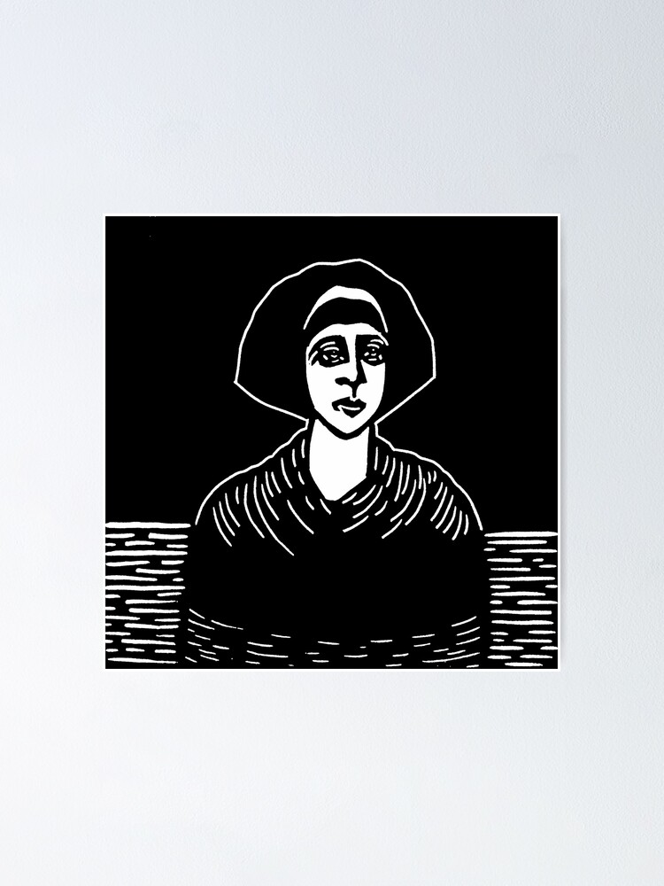 "Jane Button, Australia, 'Treading Water' Linocut" Poster for Sale by ...