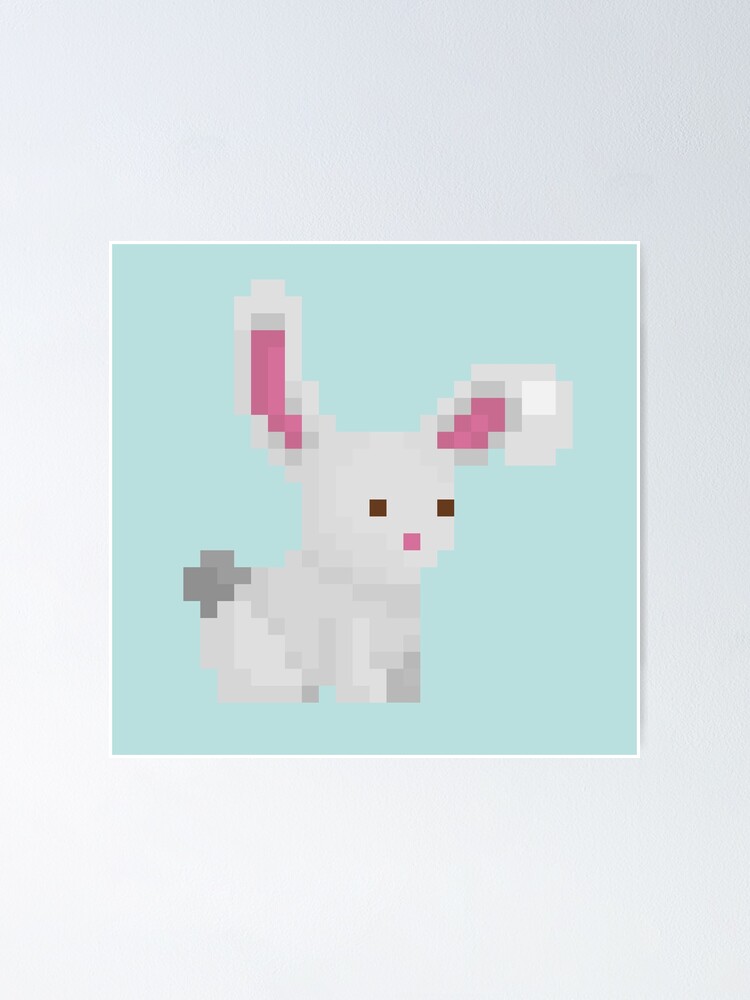 "Pixel Art Bunny" Poster for Sale by pixel-mixel | Redbubble