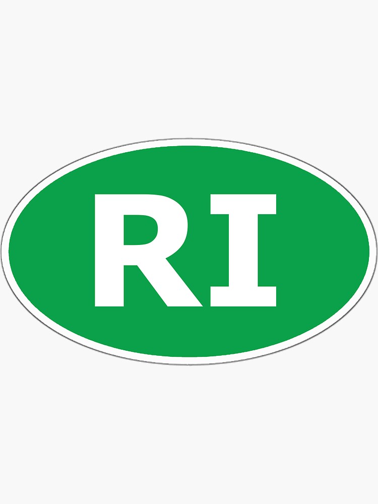 "Rhode Island Green Oval Car Sticker European Style" Sticker for Sale ...