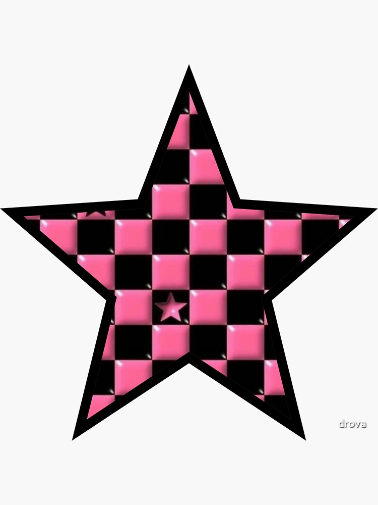 "Y2K checkered star" Sticker for Sale by drova | Redbubble