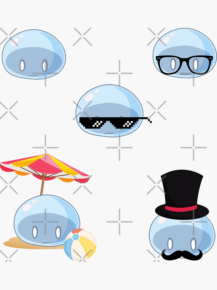 "Blue Slime Emoji Sticker Pack" Sticker for Sale by BBMarioni | Redbubble