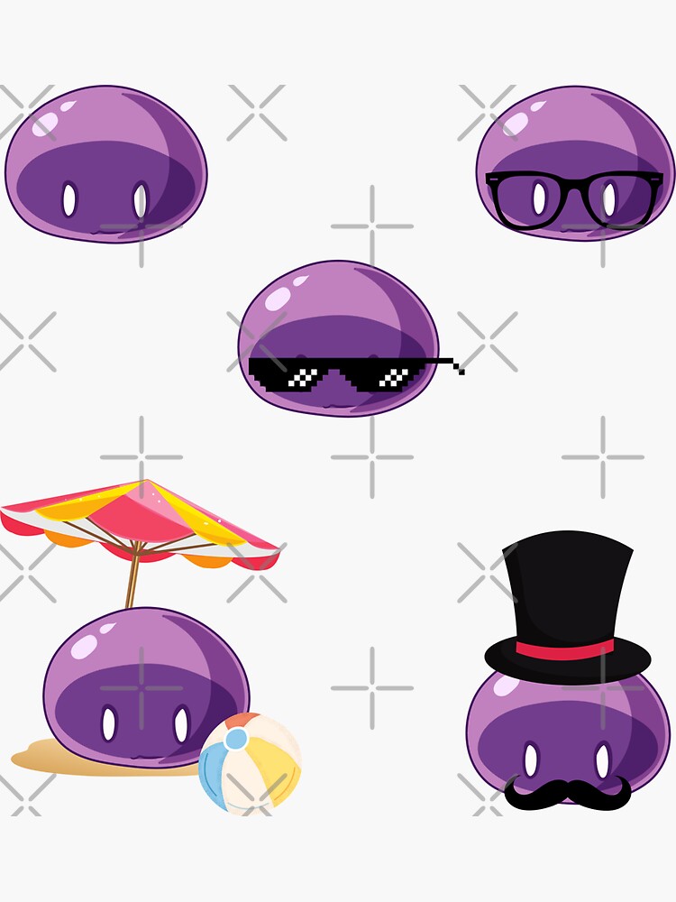"Purple Slime Emoji Sticker Pack" Sticker for Sale by BBMarioni | Redbubble