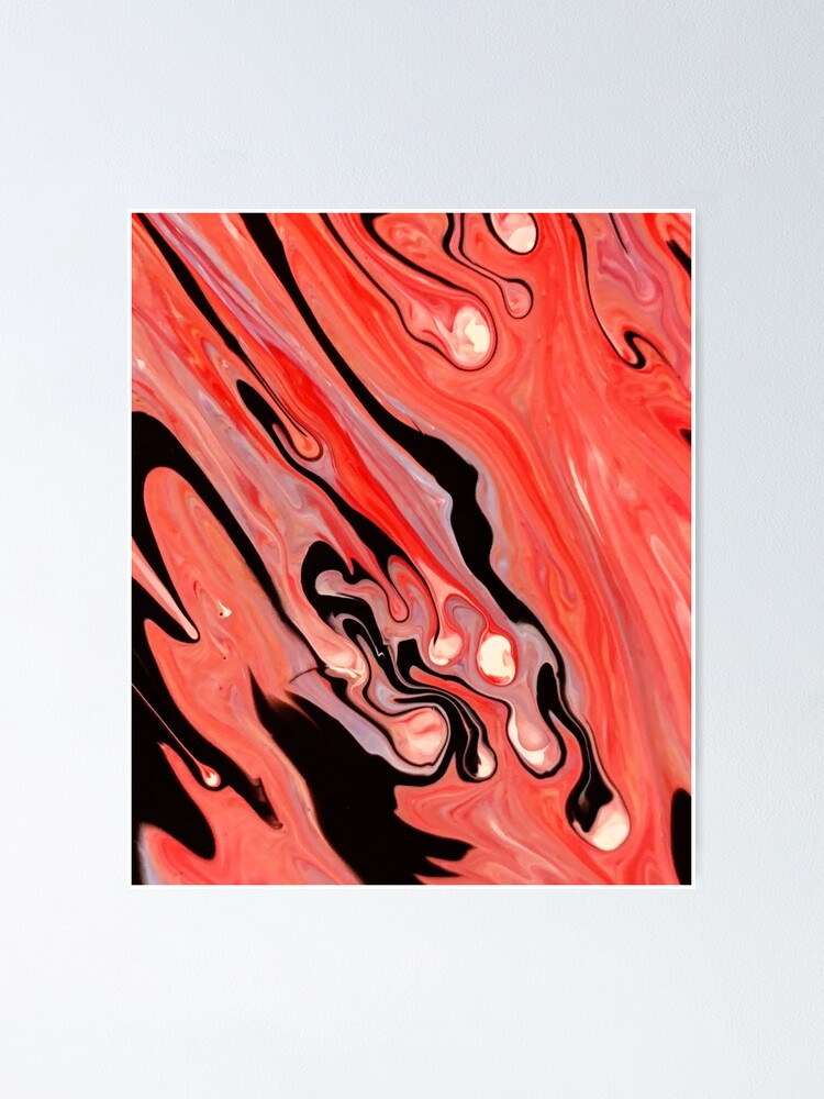 "Red and Black Melted Abstract Painting" Poster for Sale by extrasouly ...