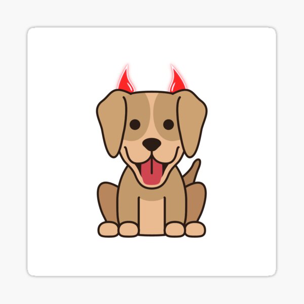 "Dog with Devil Horns" Sticker for Sale by MedallionGifts | Redbubble