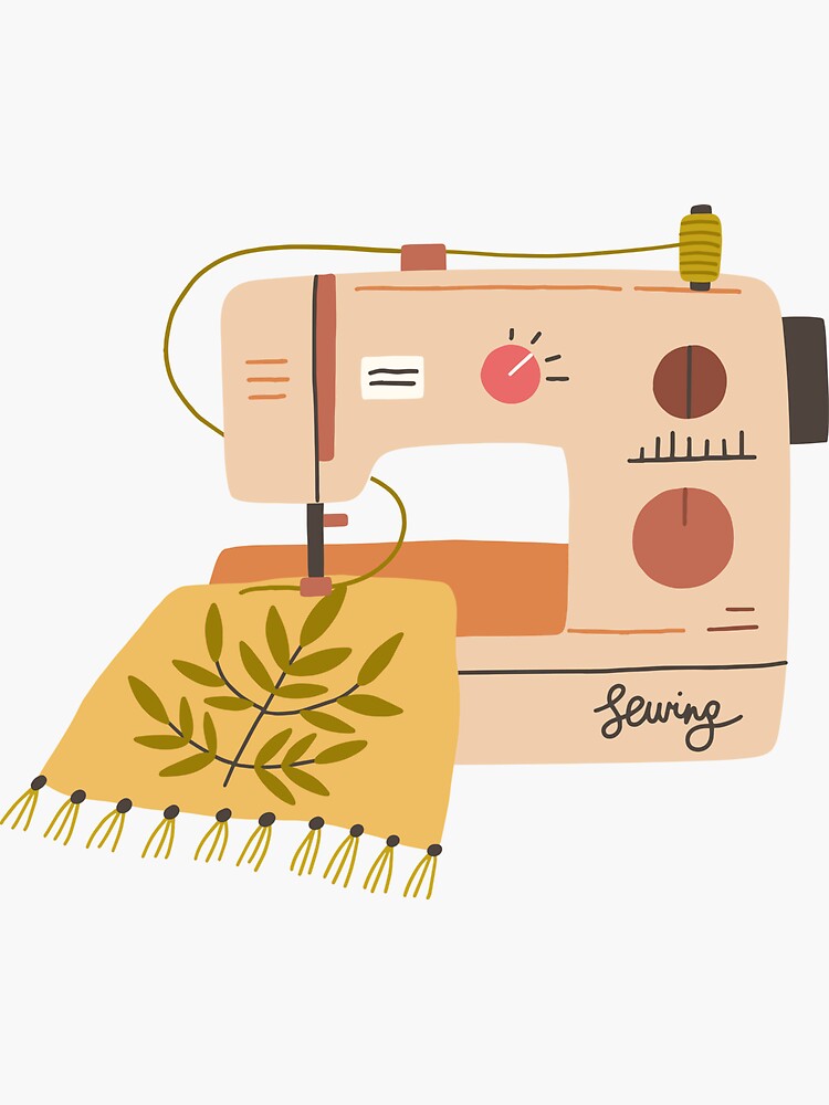 "Sewing Machine" Sticker for Sale by StickyFun | Redbubble