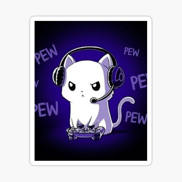 "Cat gamer " Sticker for Sale by Adelleshop | Redbubble